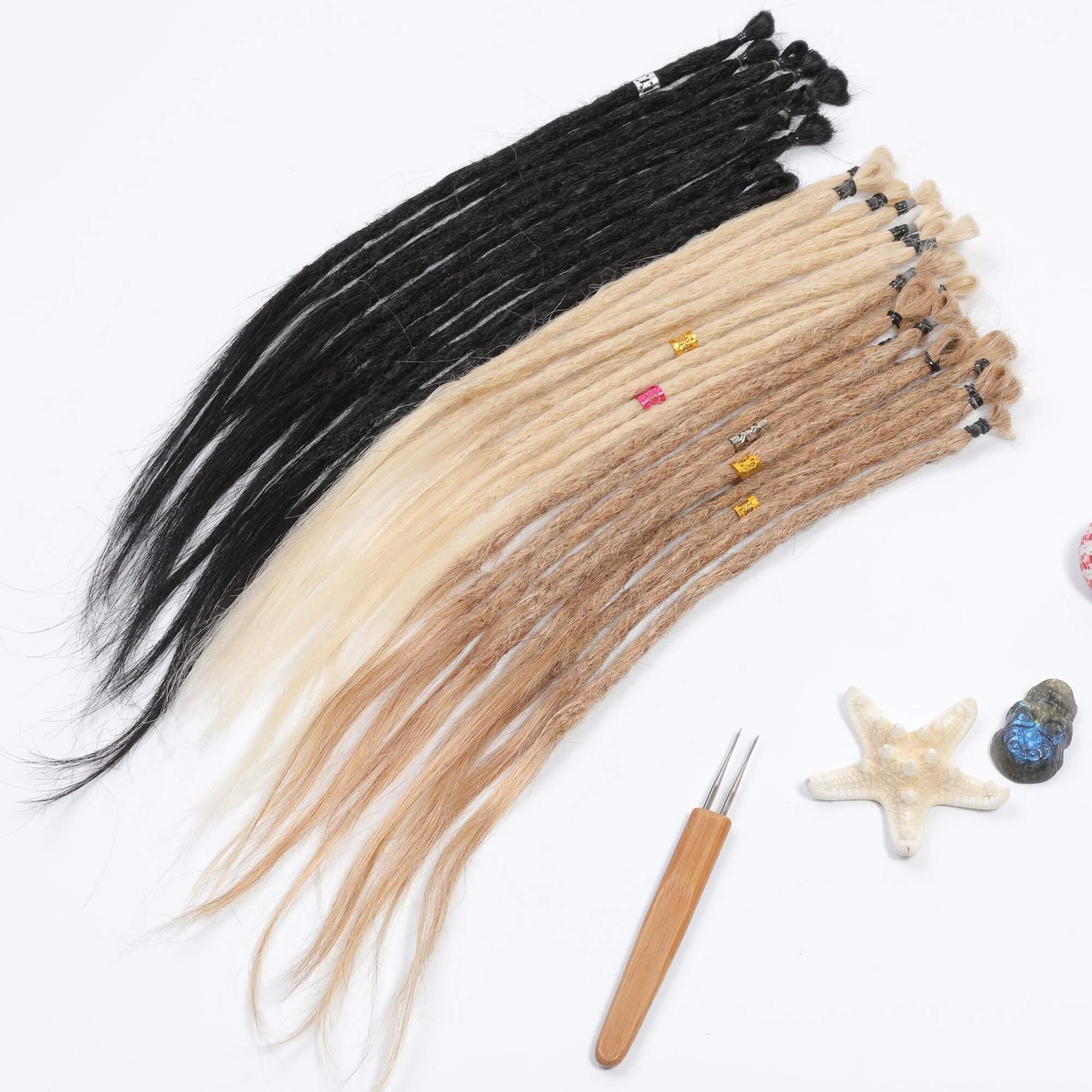 Handmade Loop Top Straight Human Hair Dreadlock Extensions – D.E