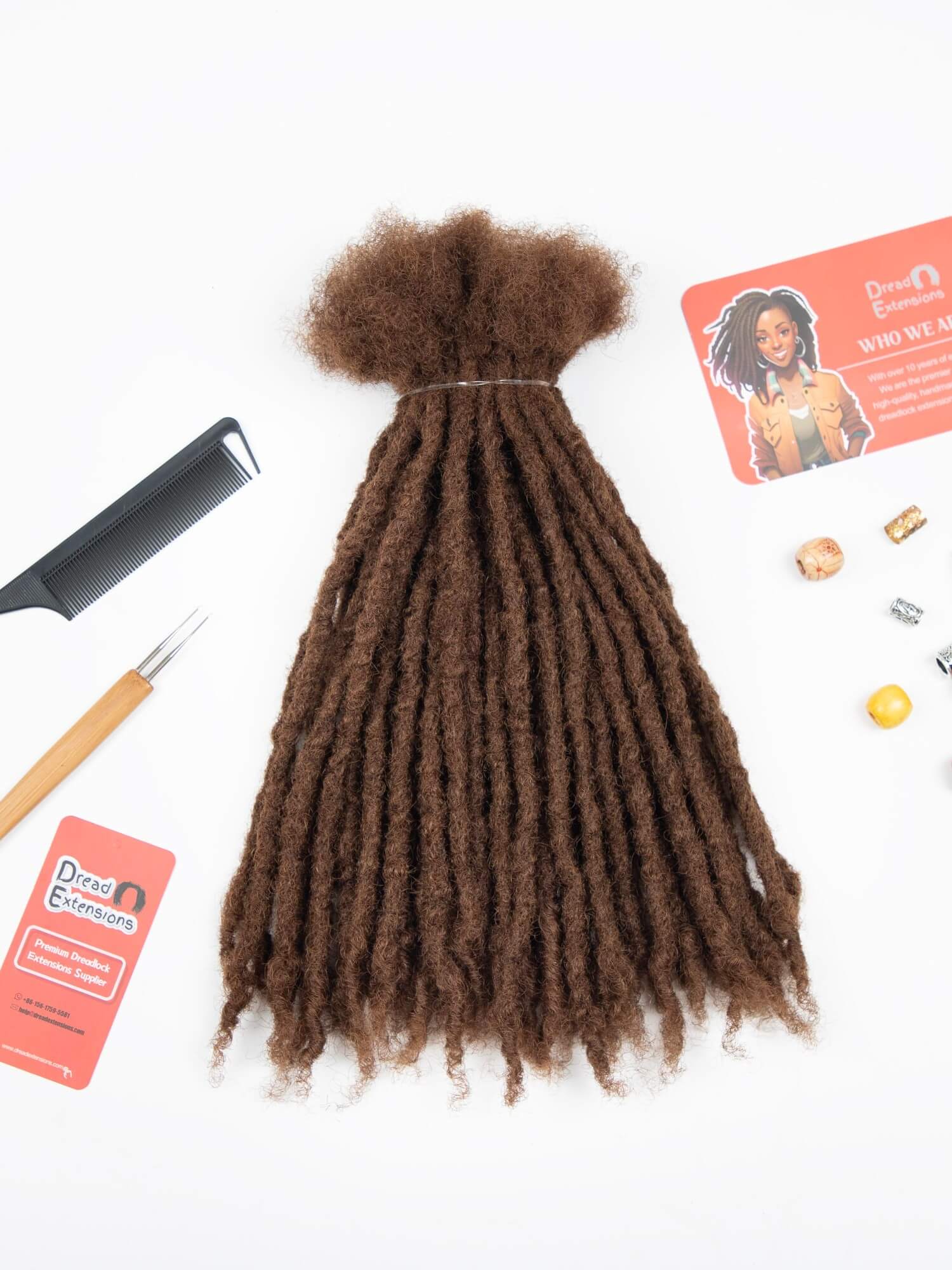 #4 Medium Brown Coil Tips Human Hair Anwi Textured Loc Extensions – D.E
