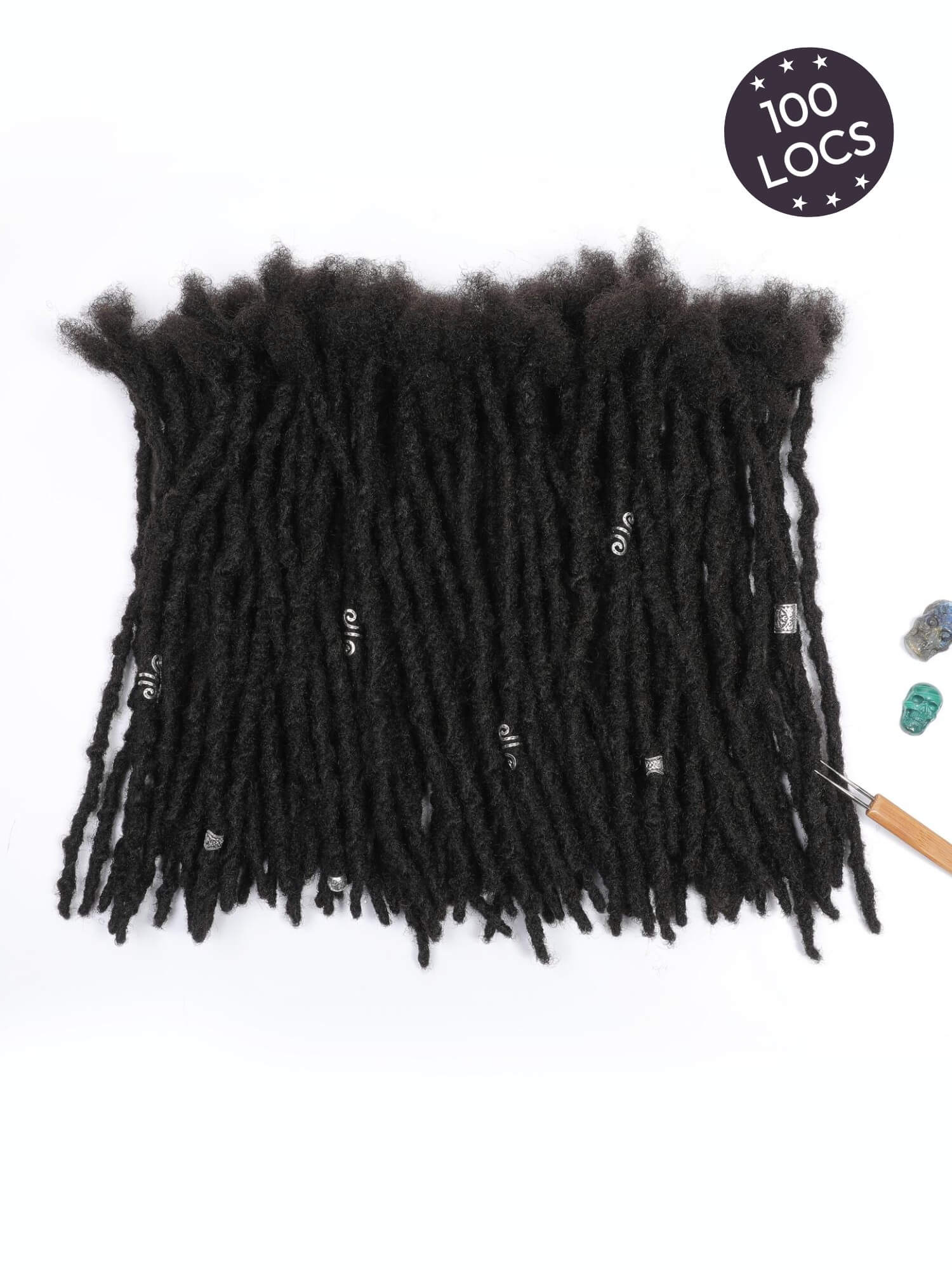 100 Locs Bundle Anwi Textured Human Loc Extensions Permanent Dreadlock ...