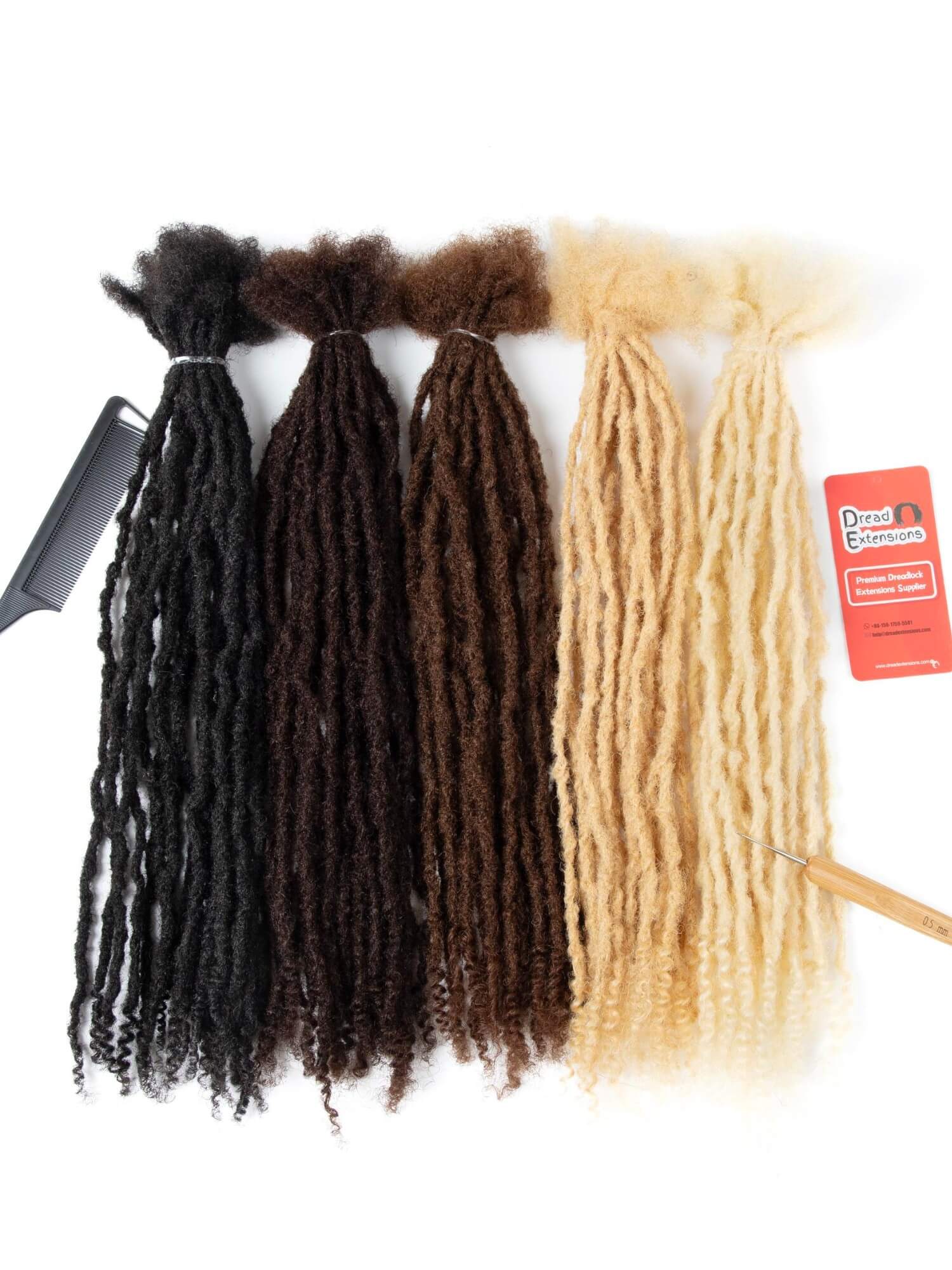 100% Human Hair Textured Interlocked Loc Extensions with Curly Ends – D.E