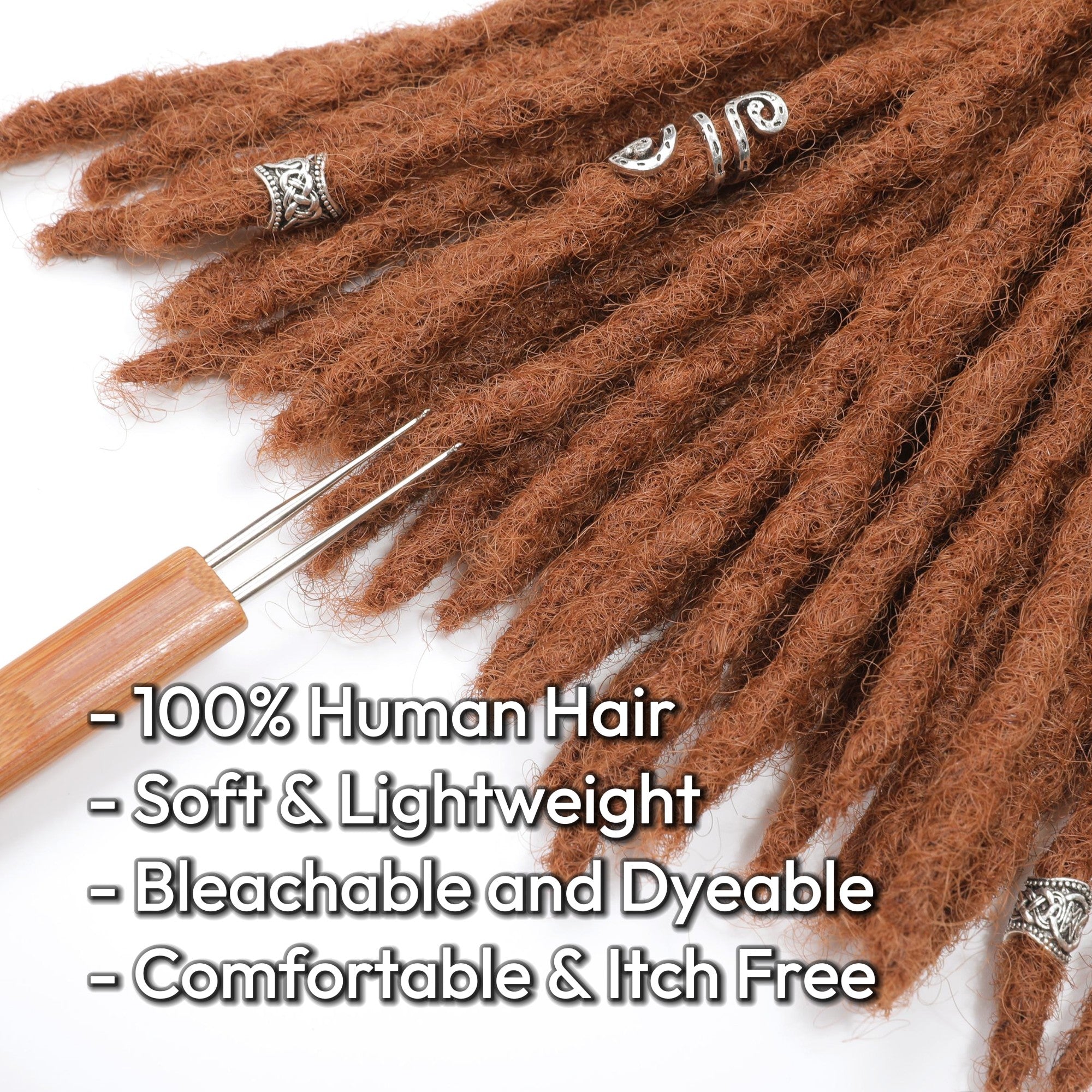 Premium Quality Anwi Textured Human Hair Loc Extensions Caramel Brown – D.E