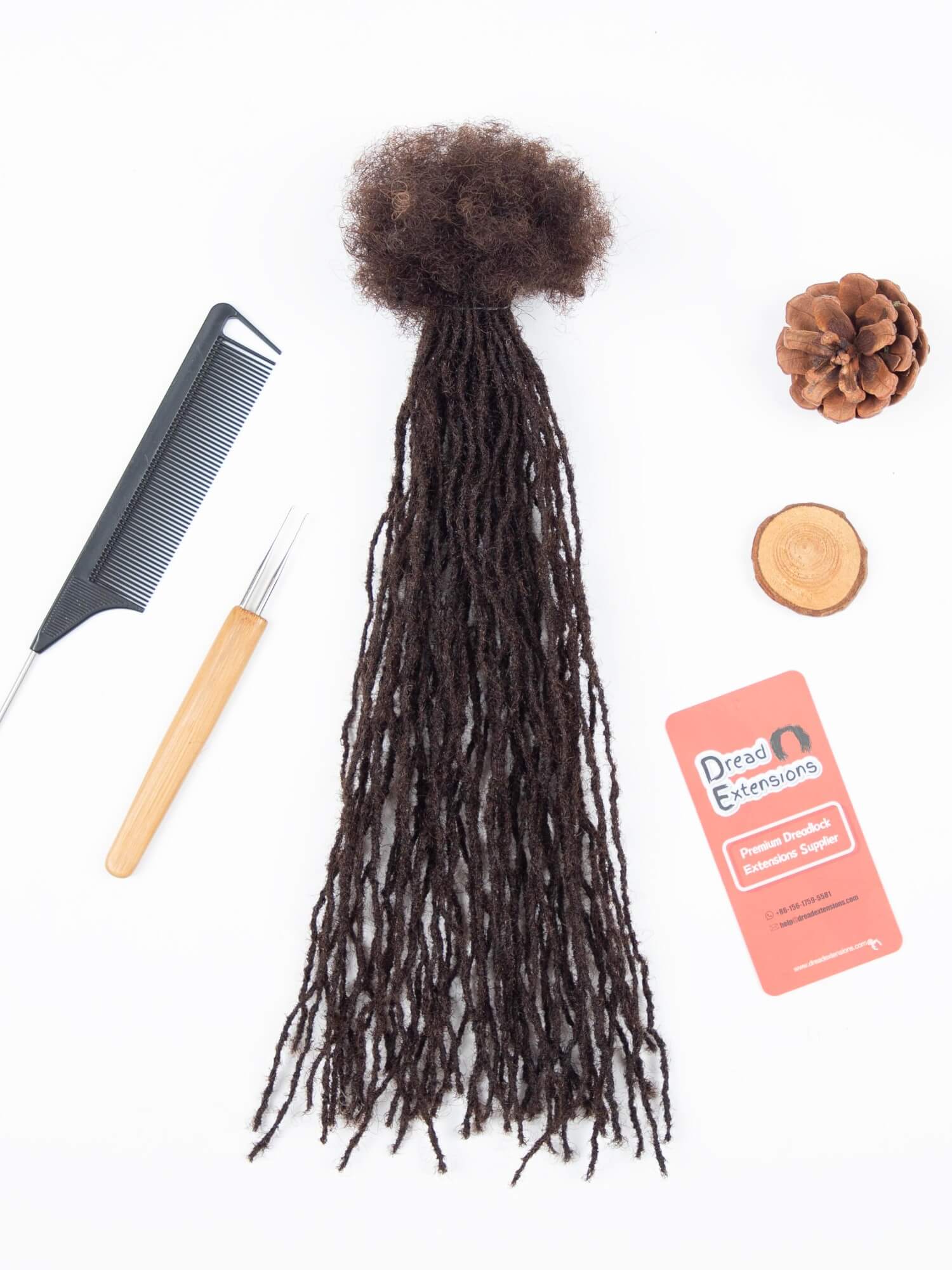 Handmade Dark Brown 0.1cm Locs Sisterlock Extensions 100% Human Hair – D.E