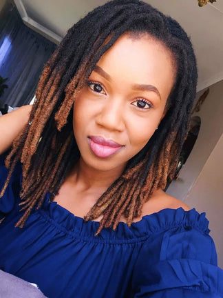 Ombre T1B/30 Honey Tips Anwi Textured Human Hair Loc Extensions – D.E