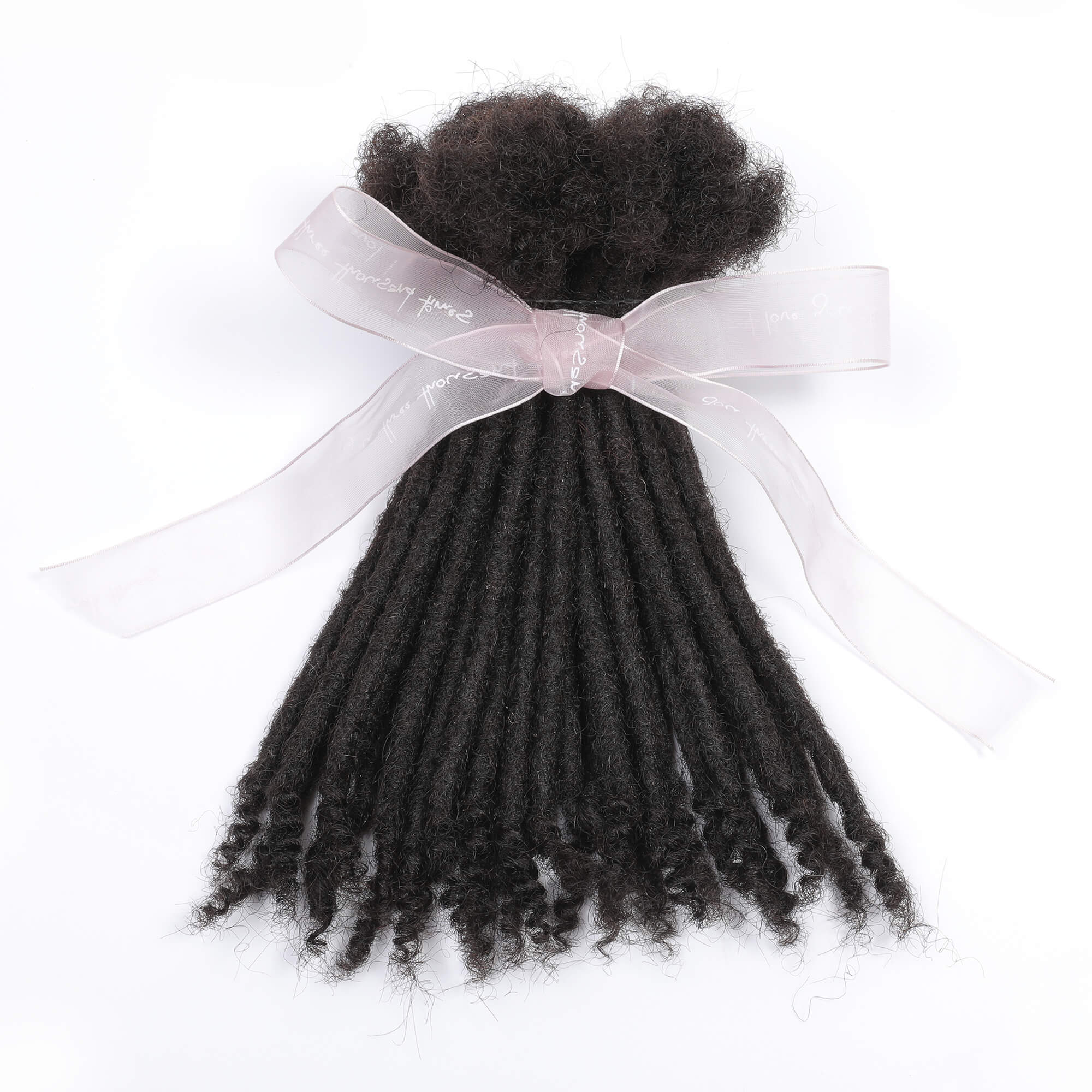 100% Human Hair Loc Extensions with Curly Ends Natural Black Color – D.E