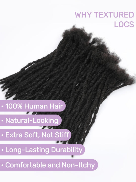 130 Locs Bundle Anwi Textured Permanent Human Hair Dreadlock Extension ...