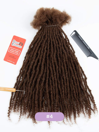 100% Human Hair Textured Interlocked Loc Extensions with Curly Ends – D.E