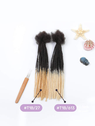 Ombre Human Hair Micro Locs Extensions 0.2cm Thickness SisterLocs – D.E