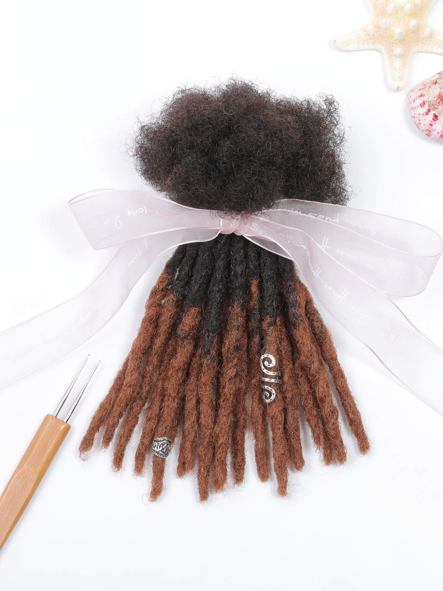 Ombre T1B/30 Honey Tips Anwi Textured Human Hair Loc Extensions – D.E