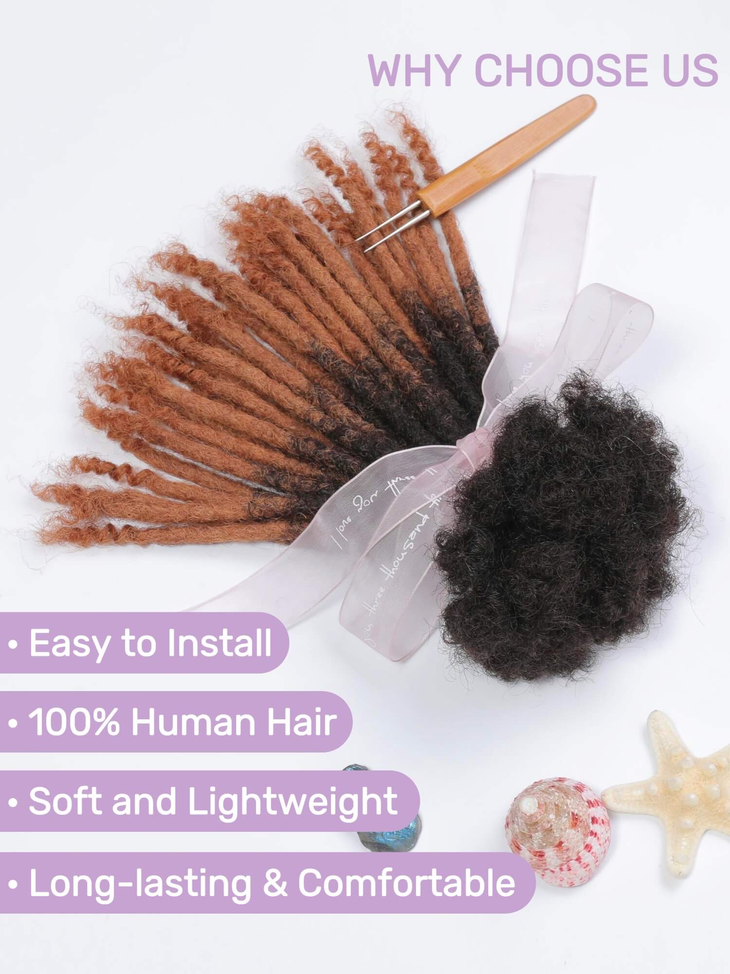 Premium Curly Ends Loc Extensions for Natural Hair Styles – D.E