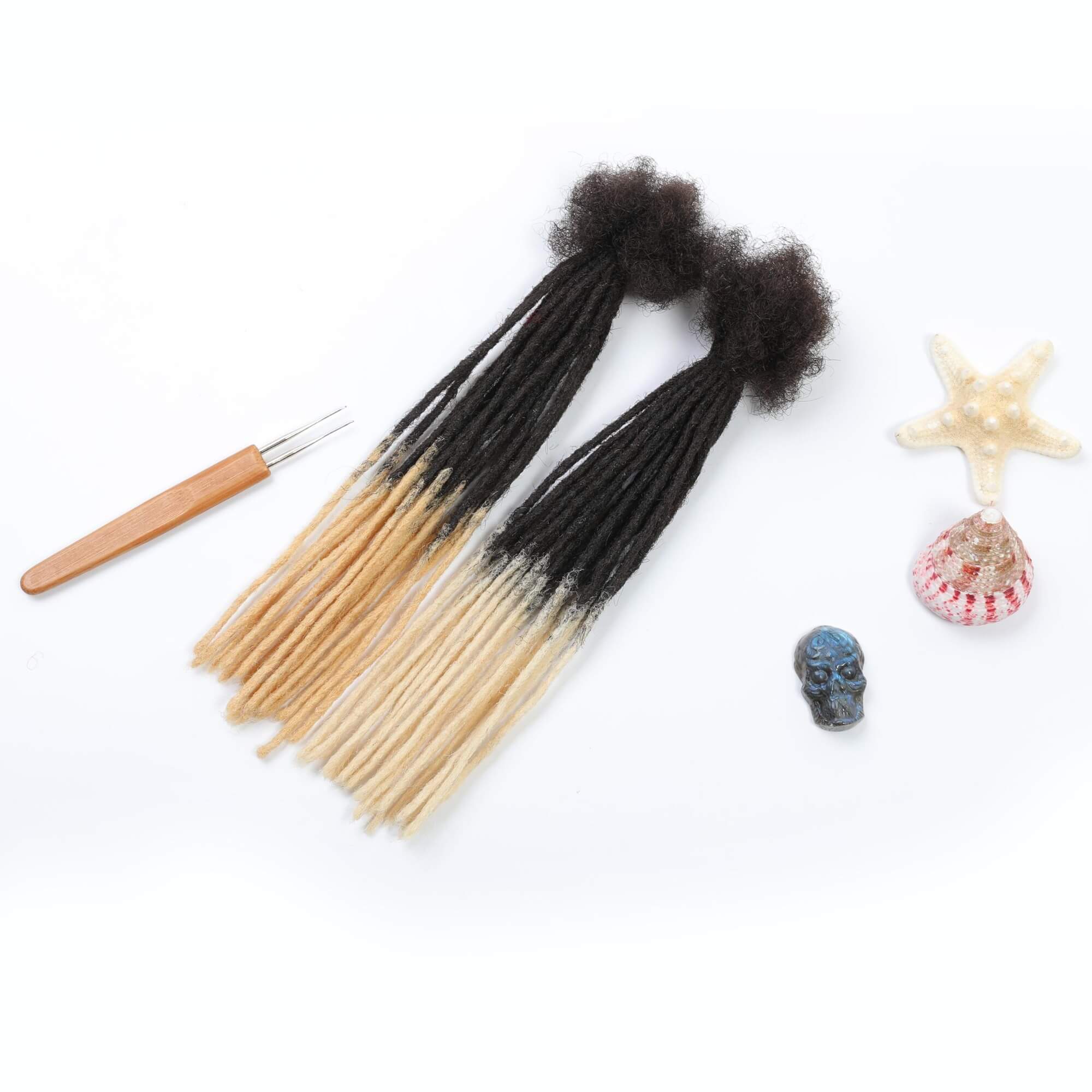 Ombre Human Hair Micro Locs Extensions 0.2cm Thickness SisterLocs – D.E