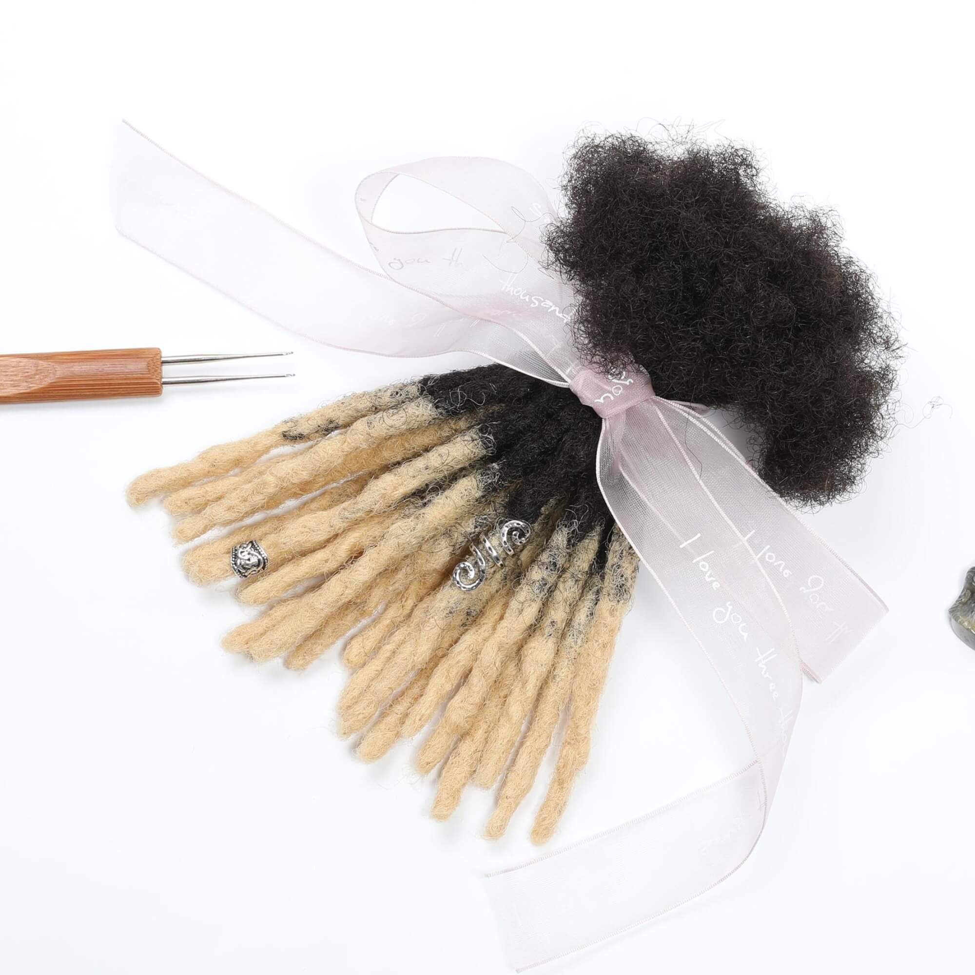 Ombre T1B/613 Blonde Tips Anwi Textured Human Hair Loc Extensions – D.E