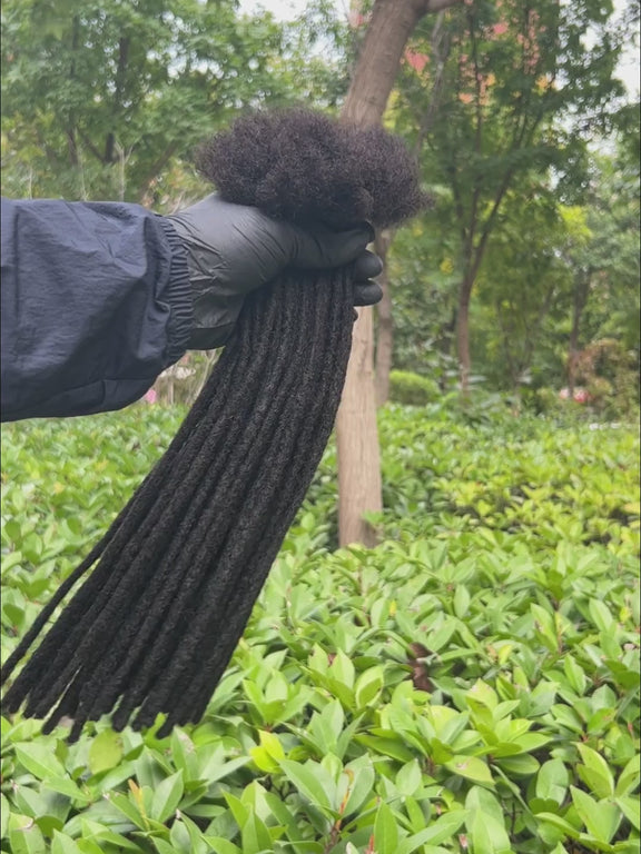 100 Locs Bundle of Standard Loc Extensions Handmade 100% Human Hair – D.E