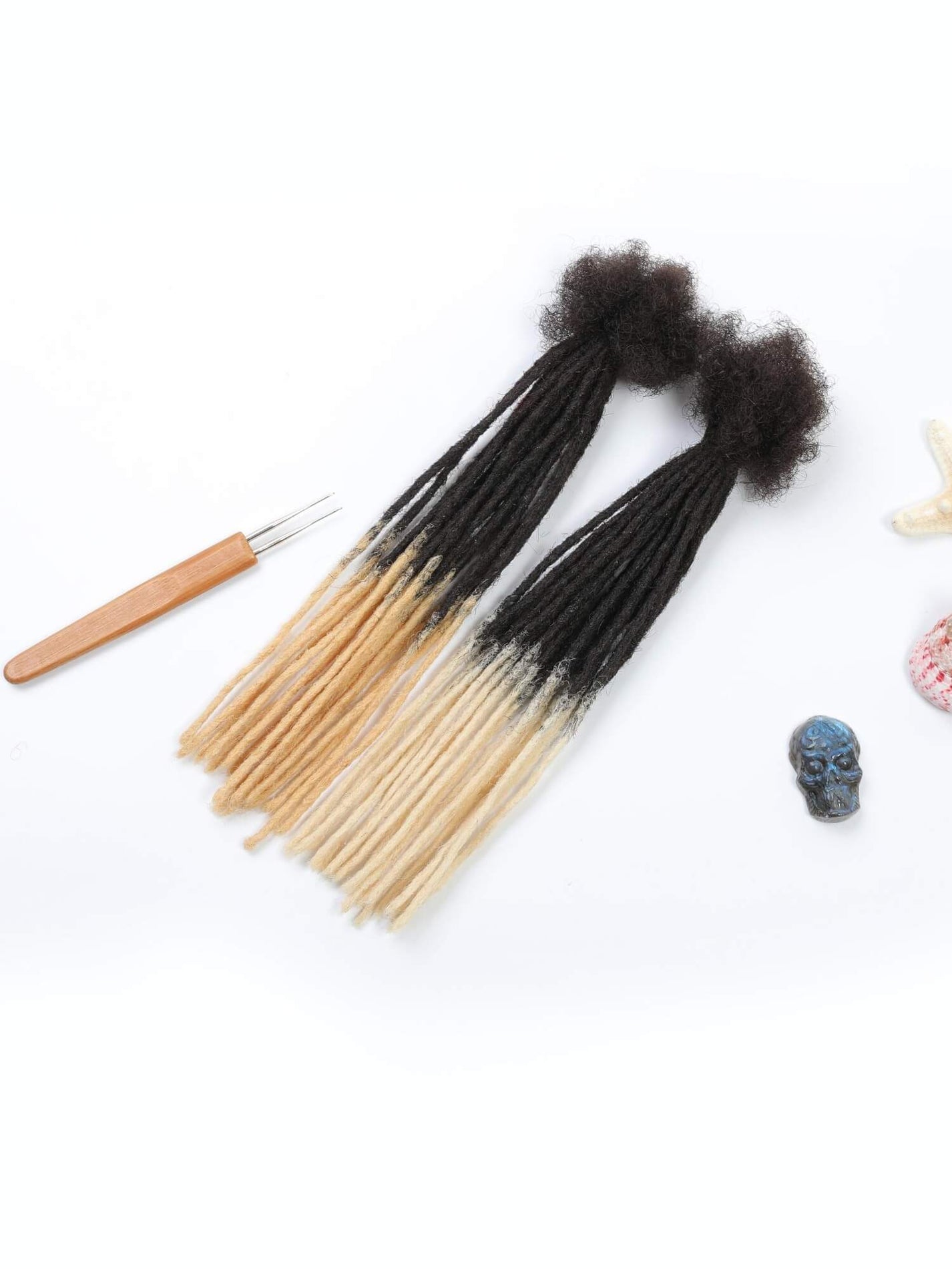 Ombre Human Hair Micro Locs Extensions 0.2cm Thickness SisterLocs – D.E