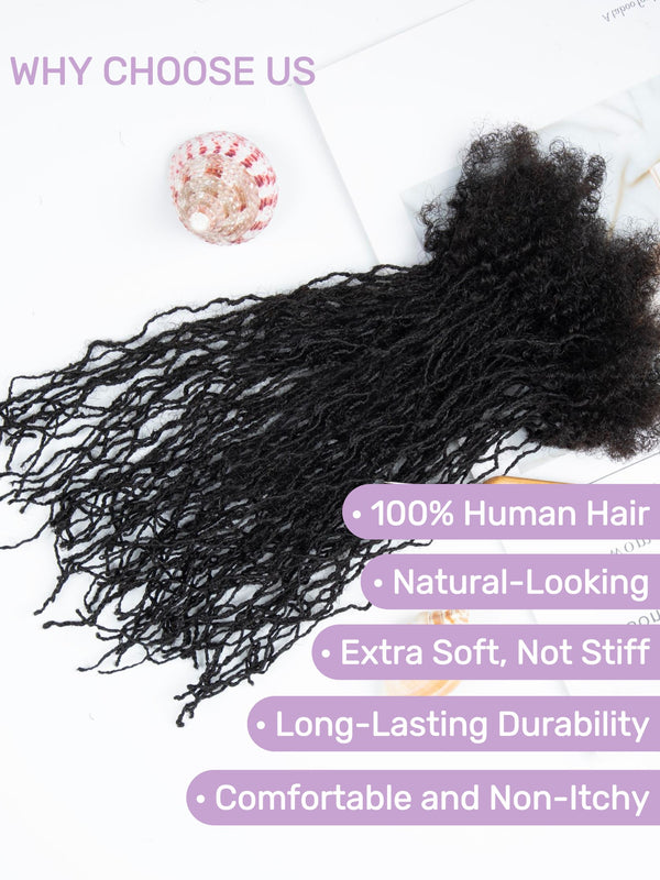 Sisterlock Extensions 100% Human Hair, Handmade Ultra-Thin 0.1cm Locs – D.E